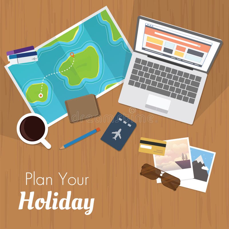 Plan your holiday stock vector. Illustration of destination - 178617249