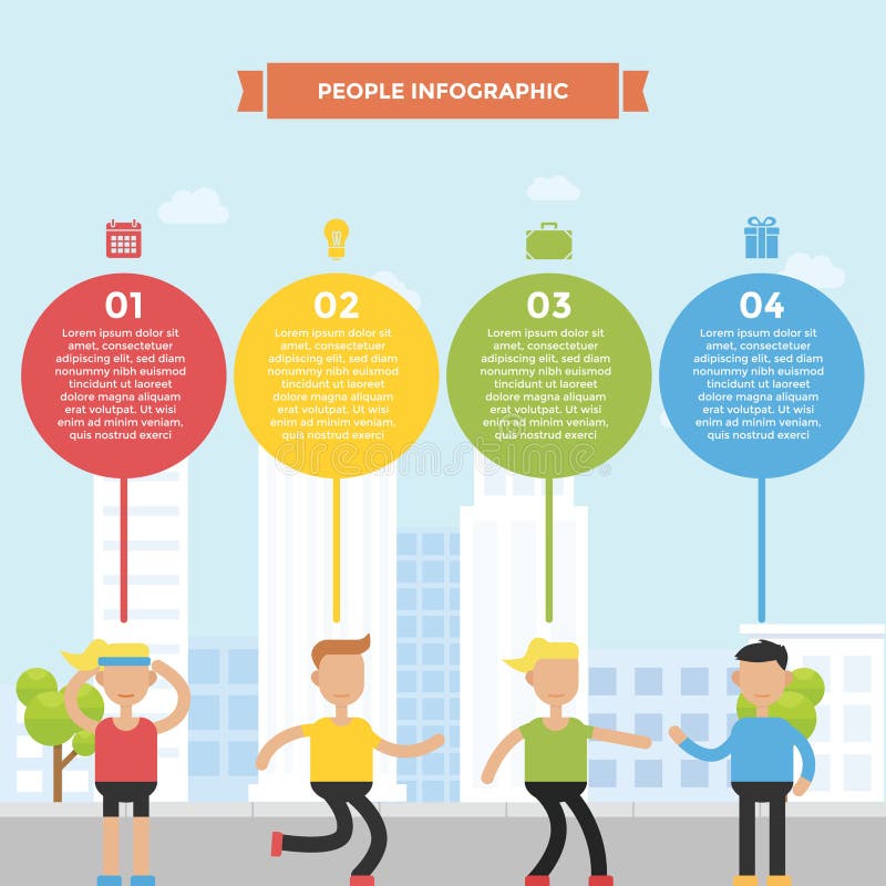 Infographic People with Chart Stock Vector - Illustration of black ...