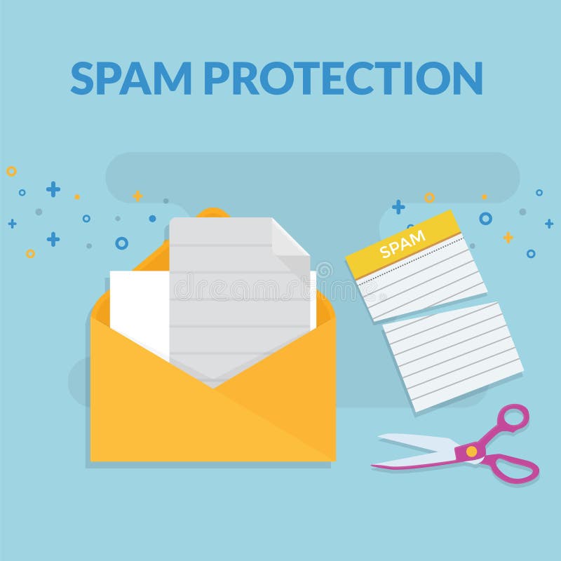 Spam Protection Concept stock vector. Illustration of security - 179442701