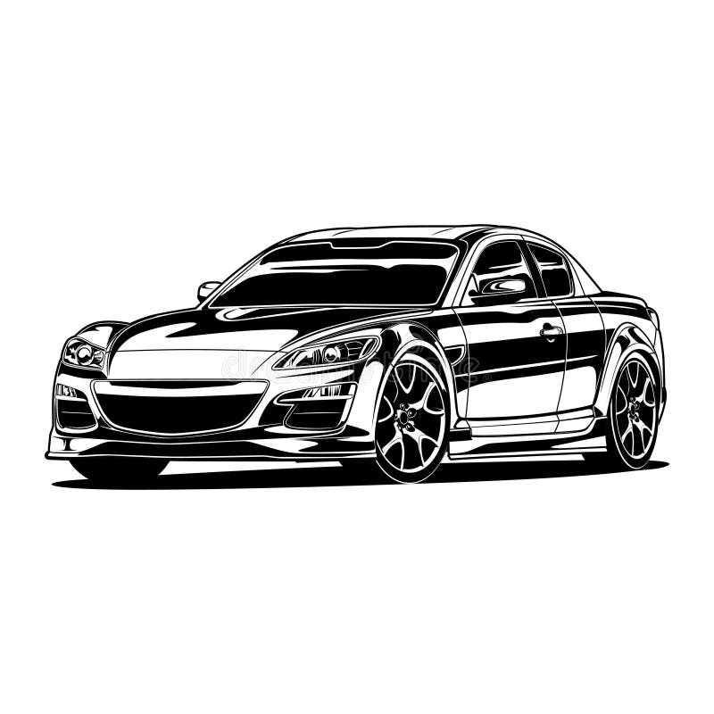 Japanese Sport Car Vector Illustration Stock Vector - Illustration of ...