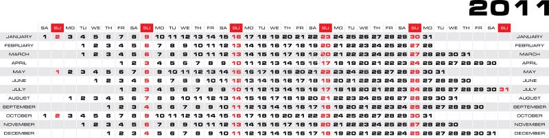 Vector 2011 year calendar stock vector. Illustration of march - 15366819