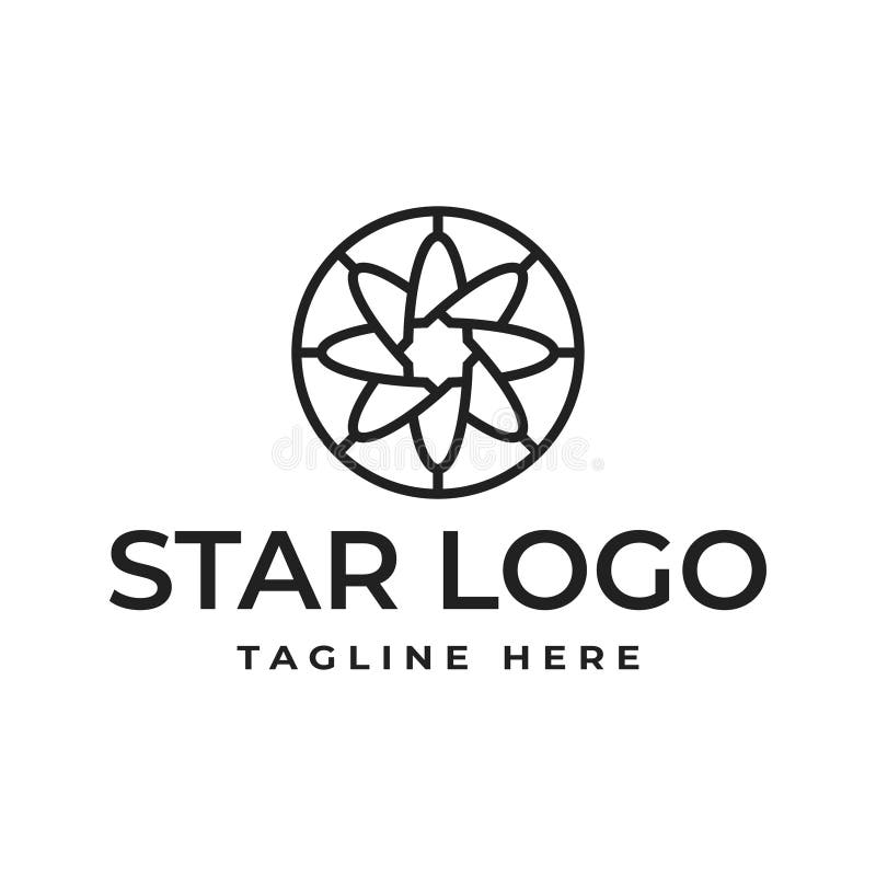 Star Logo Design with Outline Style. Outer Space Vector. Stock ...