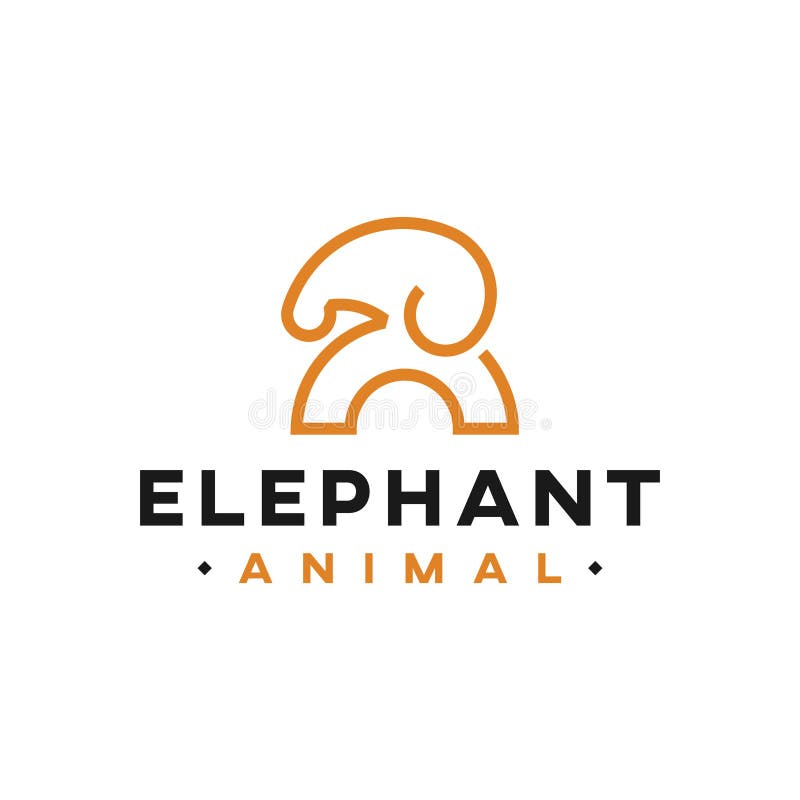 Elephant Animal Logo Design in Zoo. Vector of Big Wild Animal. Stock ...