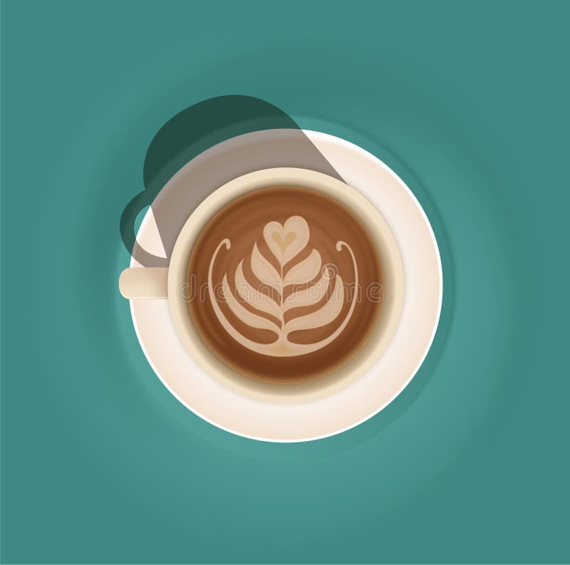Basic Latte art coffee stock illustration. Illustration of blue - 258366502