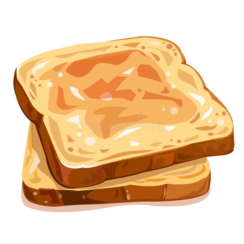 Delicious Buttered Toast Illustration Stock Illustration - Illustration ...