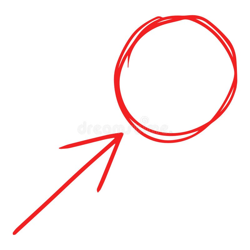 Arrow Pointing on a Red Circle. Ilustración del Vector - Ilustración de ...