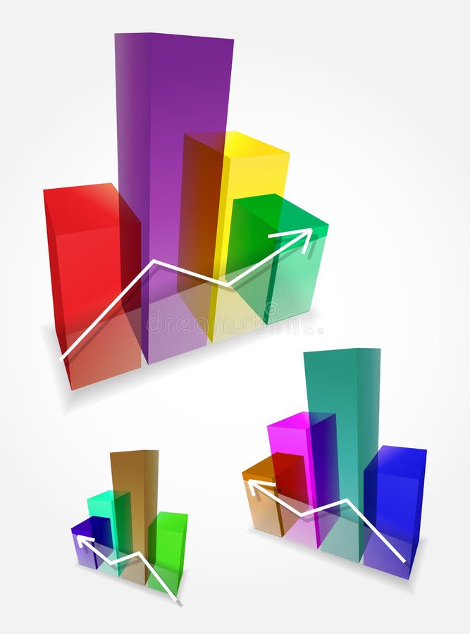 Vector 3d bar graphs stock illustration. Illustration of graph - 28176980