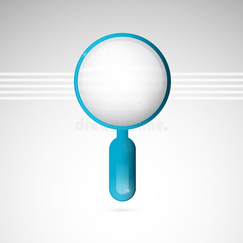 Vector Magnifying Glass with Blue Eye Stock Vector - Illustration of ...