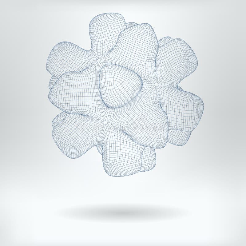 Vector 3D Model Poliovirus Particle Drawing Stock Vector - Illustration ...