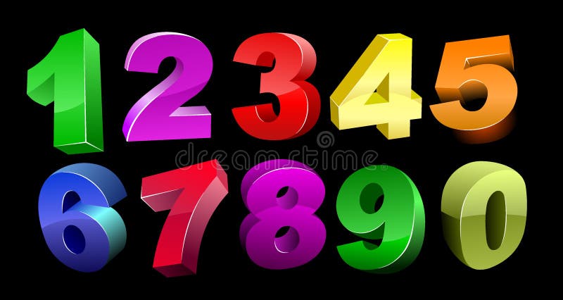 Vector 3d numbers stock vector. Illustration of candy - 14837236