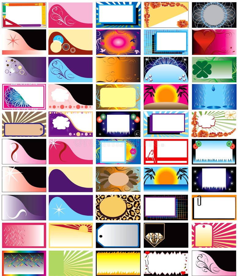 Vector 50 Horizontal Cards stock vector. Illustration of fourth - 12649026