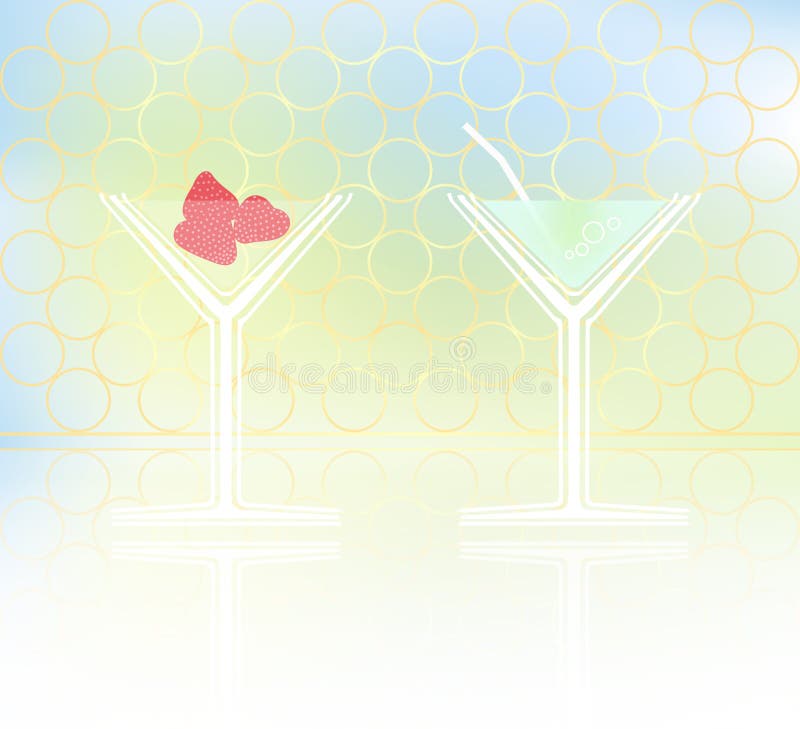 Vector Abbildung Von Zwei Cocktailbechern Auf Tabulator Vektor ...