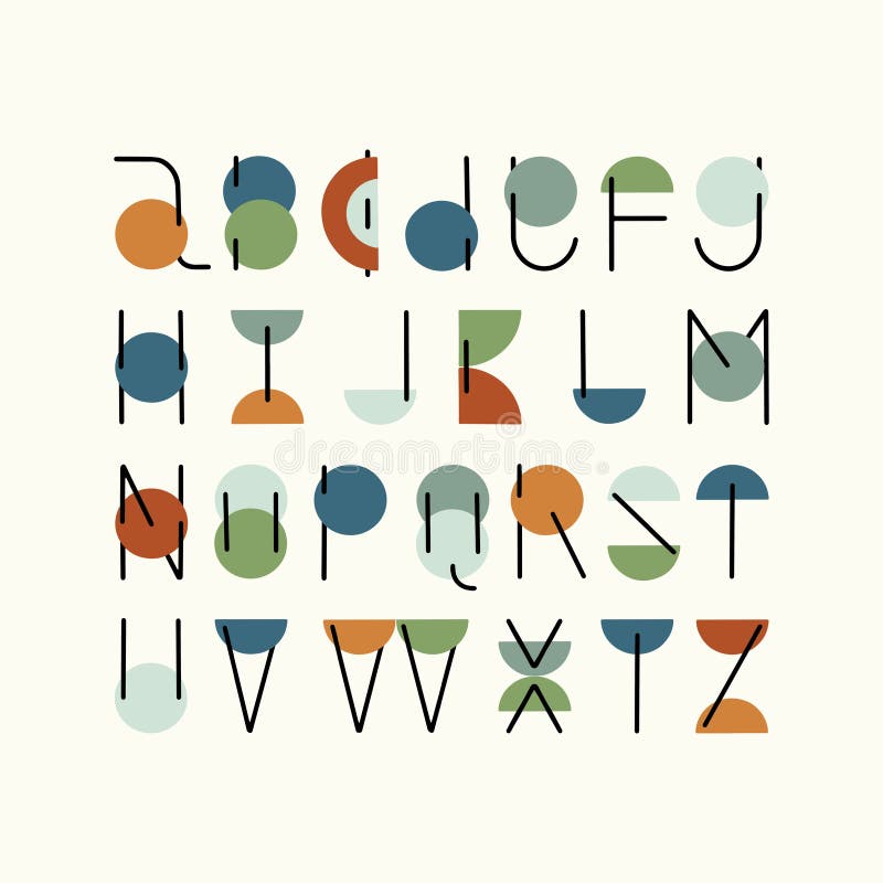 Vector Abc Alphabet Minimal Hand Drawn Design Stock Vector ...