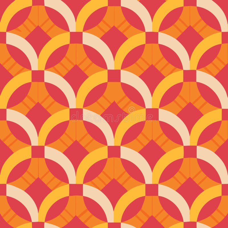 Vector Abstract African Colorful Ethnic Half Circle Shape Seamless ...