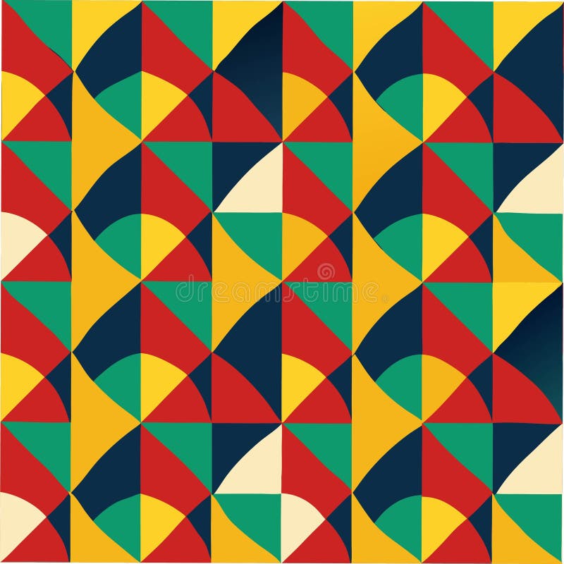 Vector Abstract African Colorful Ethnic Half Circle Shape Seamless ...