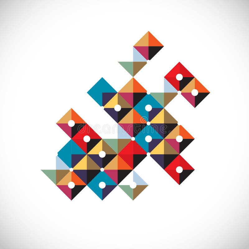 Vector Abstract Art Symbol Made with Squares, Modern Style Graph Stock ...