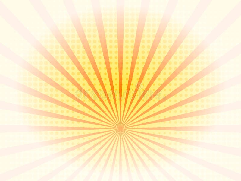 Vector Abstract Background, Beams, Bright Yellow Circle, Retro Style ...