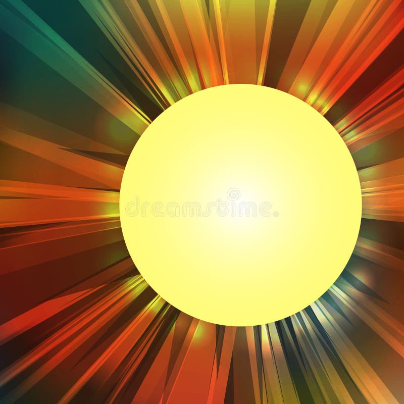 Vector Abstract Background With Circle And Rays Stock Vector ...
