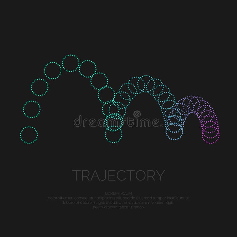 Vector Abstract Background with Circles, Particle and the Trajectory ...