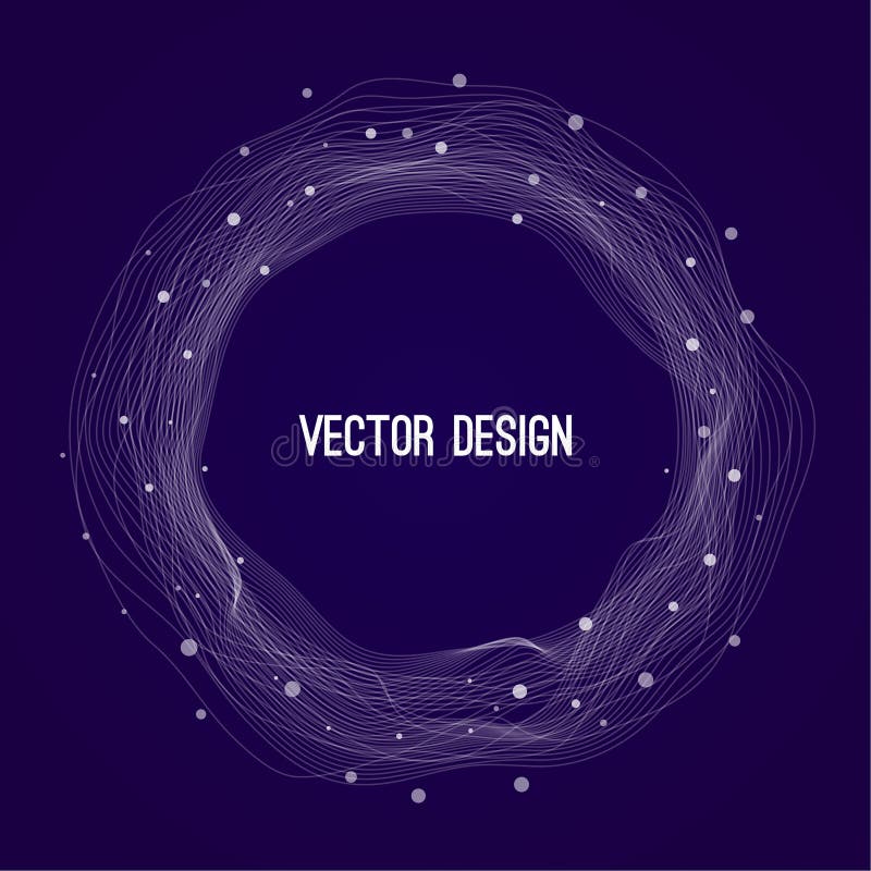 Vector Abstract Background of Circular Wave Lines Stock Illustration ...