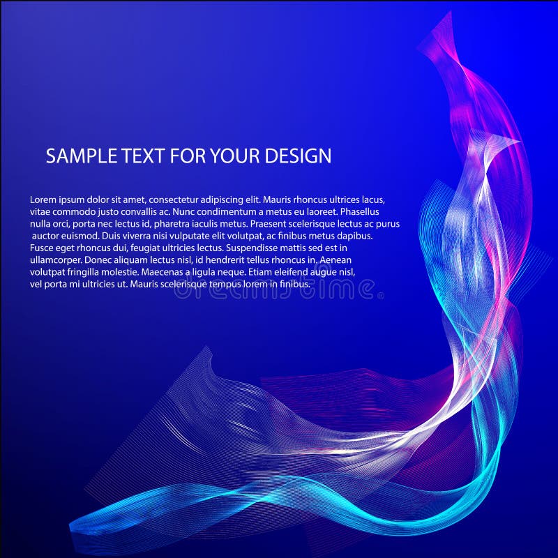 Vector Abstract Background with Color Waves on Blue Stock Vector ...