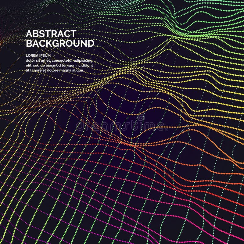 Vector Abstract Background with a Colored Dynamic Grid, Line and ...