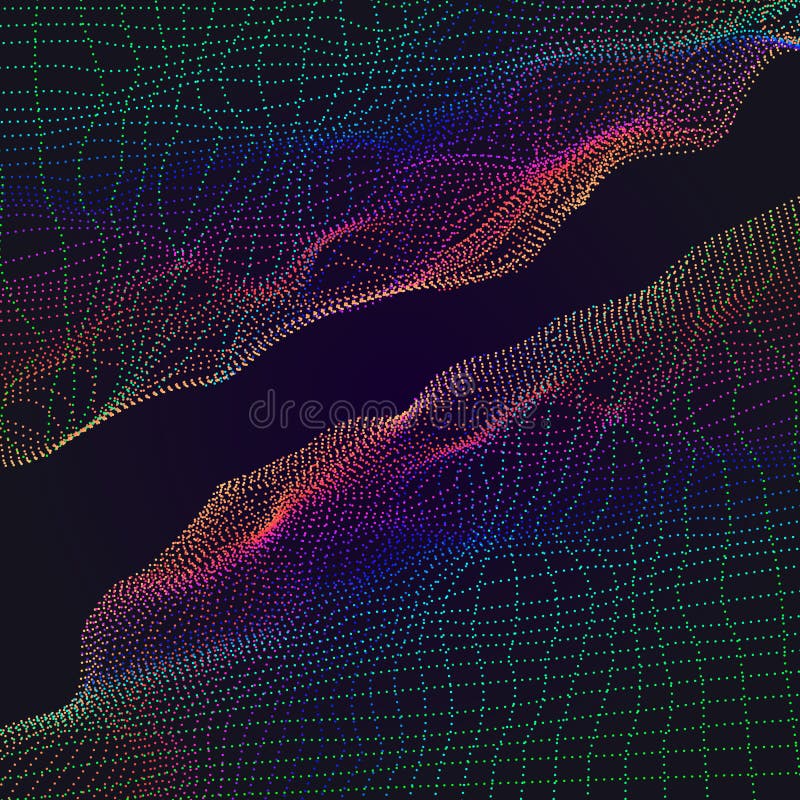 Vector Abstract Background with a Colored Dynamic Grid, Line and ...