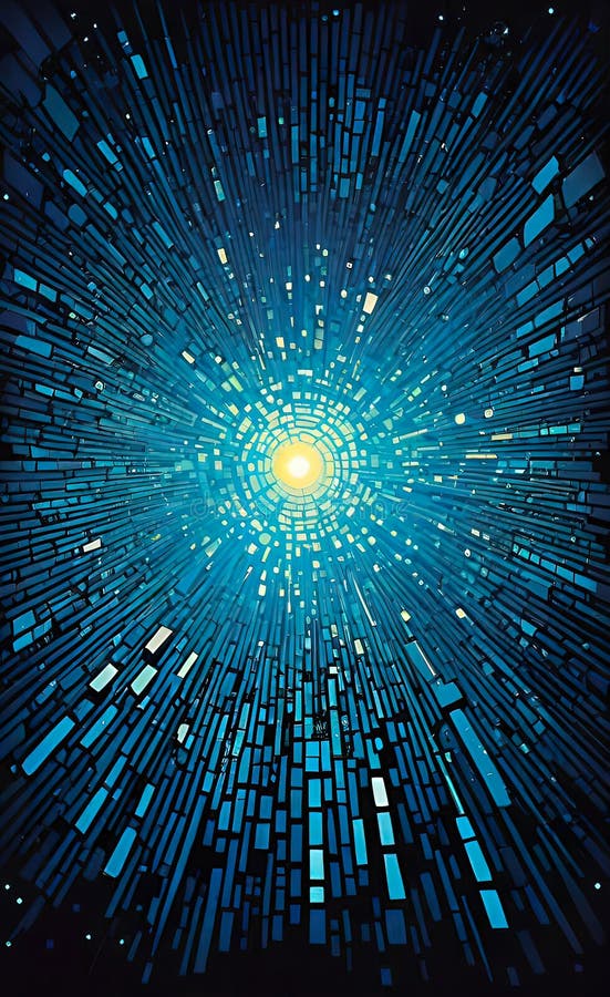 Vector Abstract Background, Digital Glowing Square Pixels for ...