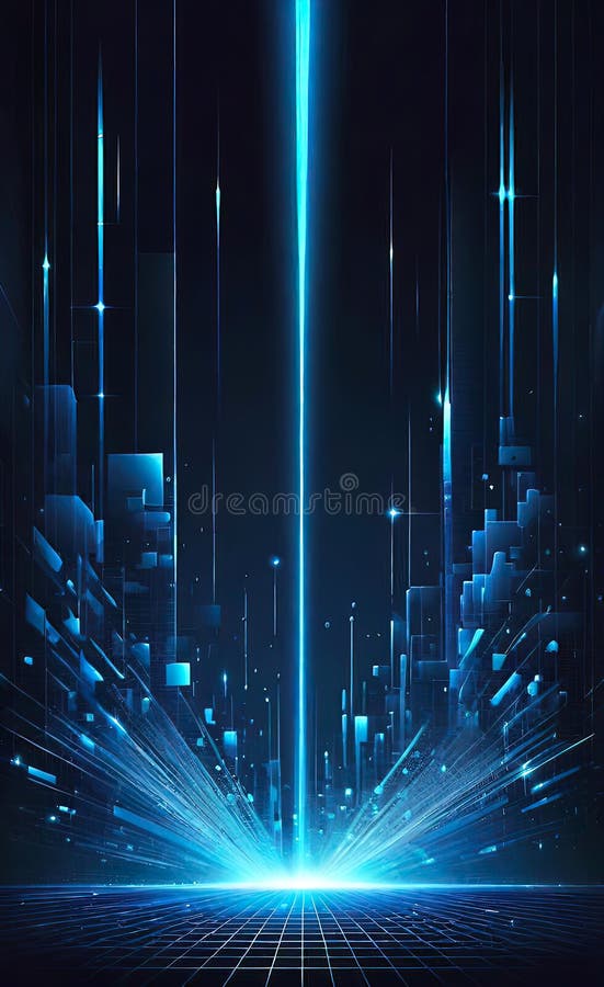 Vector Abstract Background, Digital Glowing Square Pixels for ...