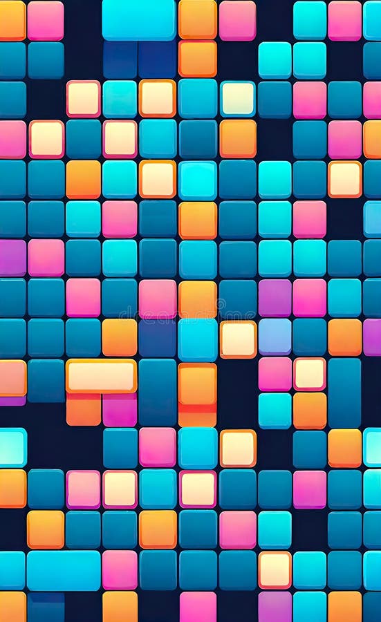 Vector Abstract Background, Digital Glowing Square Pixels for ...