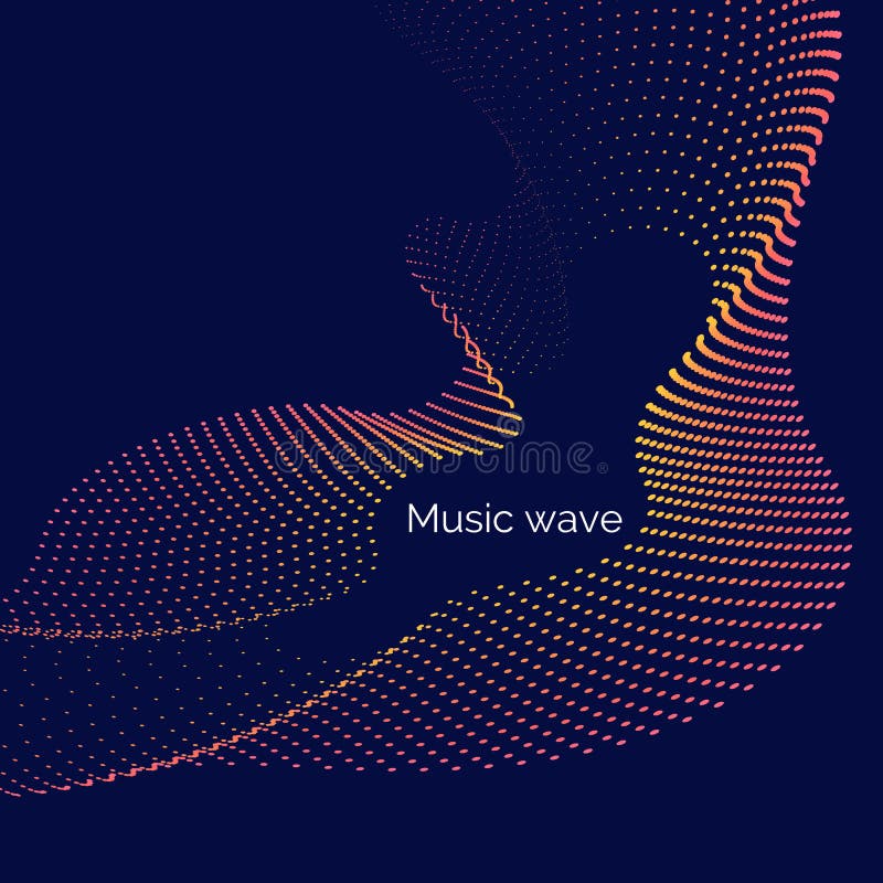 Vector Abstract Background with Dynamic Music Waves, Line and Particles ...
