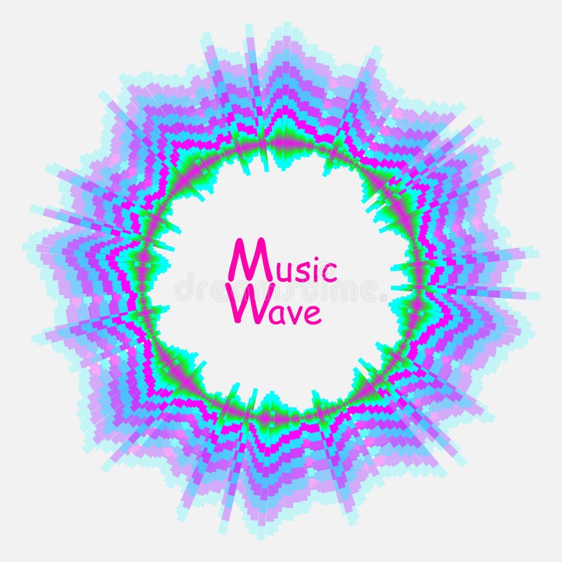 Vector Abstract Background with Dynamic Round Music Waves. Sound Wave ...