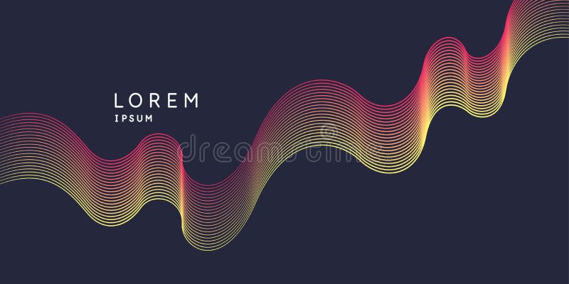 Vector Abstract Background with Dynamic Waves and Lines. Stock Vector ...