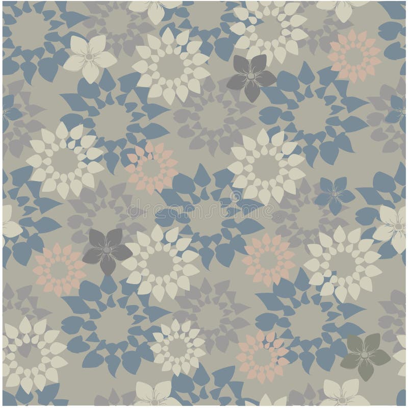 Vector Abstract Background Flowers Seamless Pattern Stock Vector ...