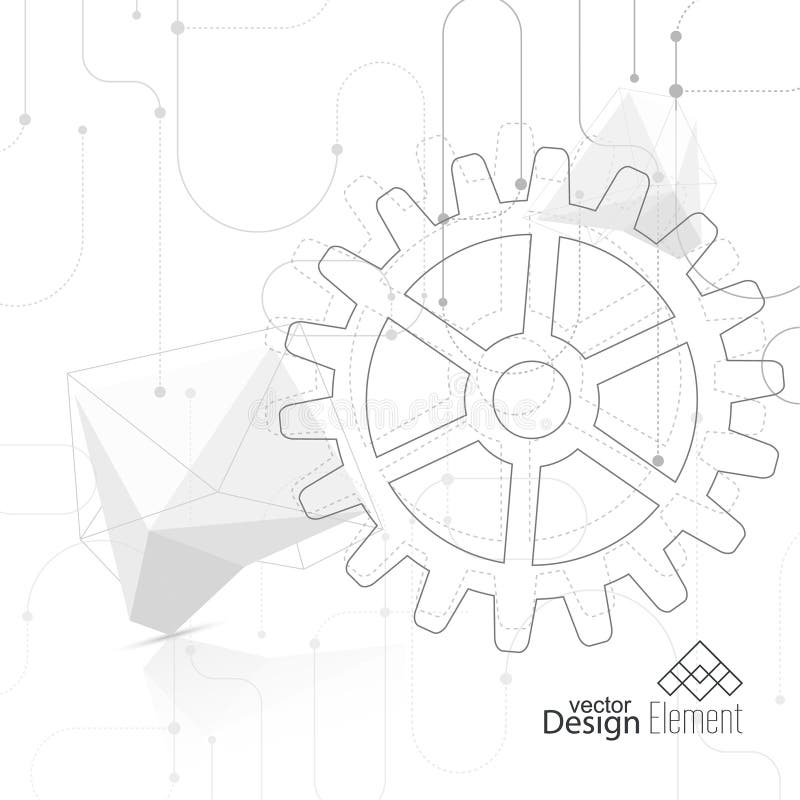 Vector Abstract Background with Gear Whee Stock Vector - Illustration ...
