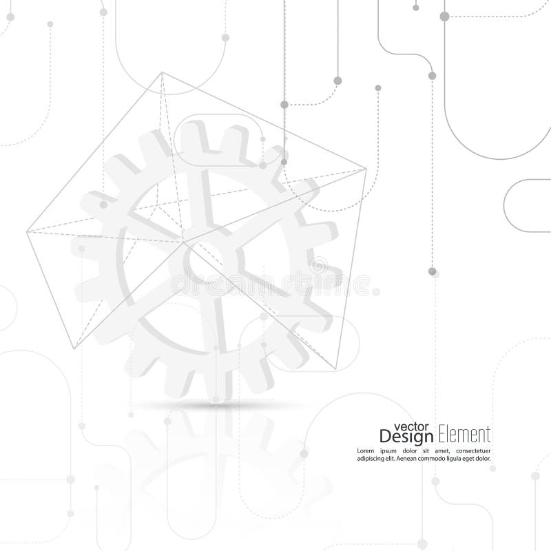 Vector Abstract Background with Gear Whee Stock Vector - Illustration ...
