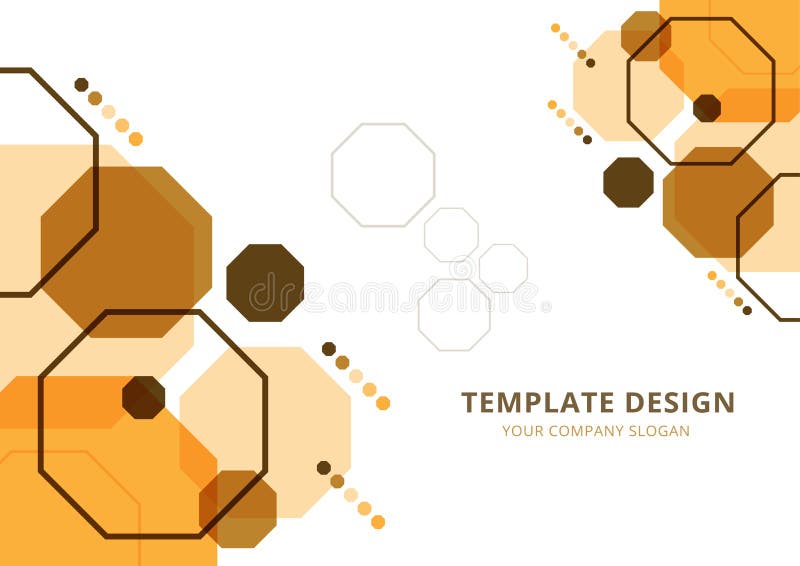Vector Abstract Background Geometric, Orange Tone Stock Vector ...