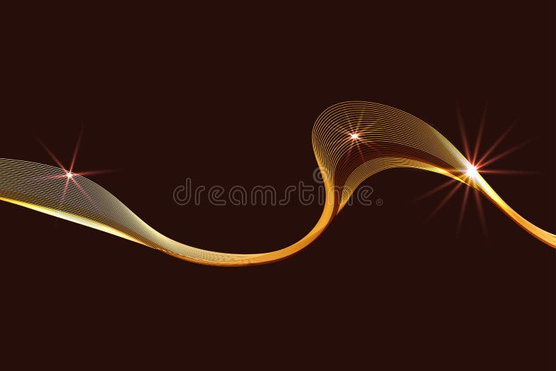 Vector Abstract Background. the Gold Wave on a Chocolate Background ...