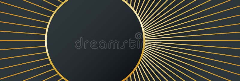 Vector Abstract Background with Golden Ray Lines on Dark Background ...