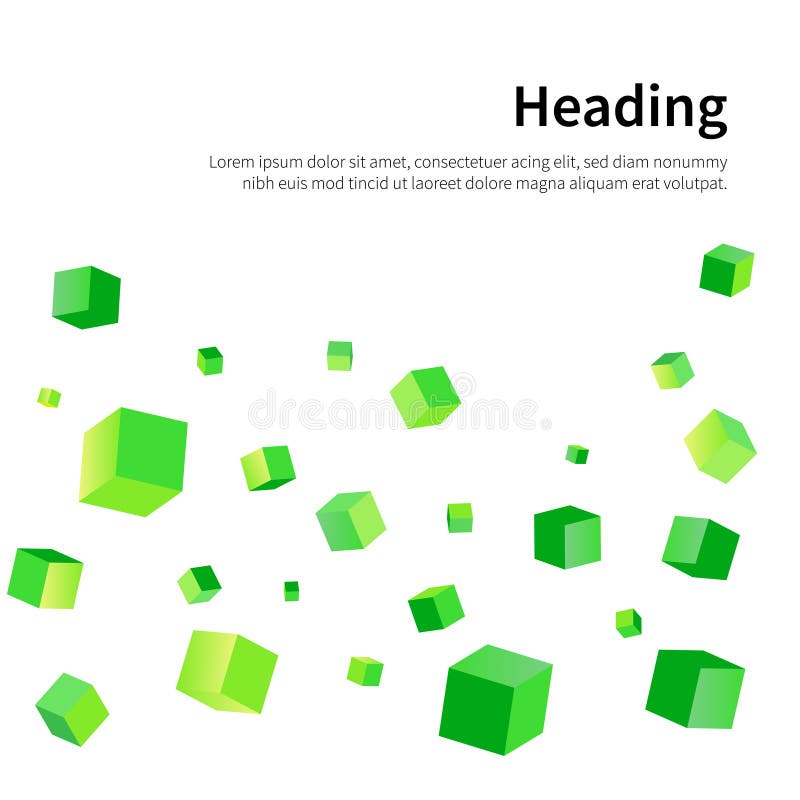 Vector Abstract Background with Green Flying Cubes. Stock Vector ...