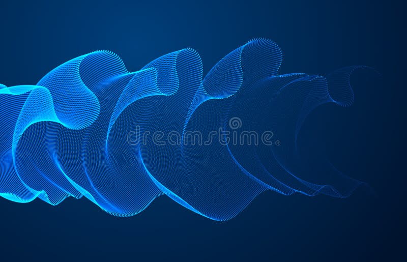 Vector Abstract Background with Magic Wave of Flowing Particles Over ...