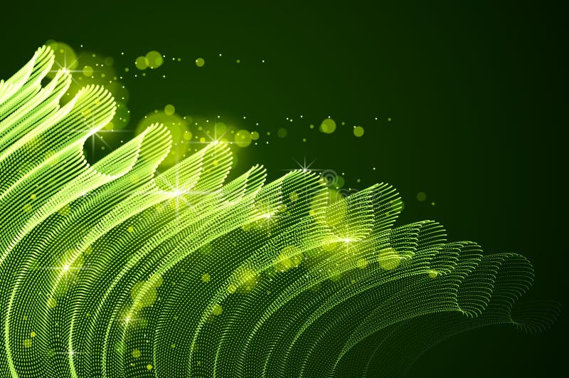 Vector Abstract Background with Magic Wave of Flowing Particles Over ...