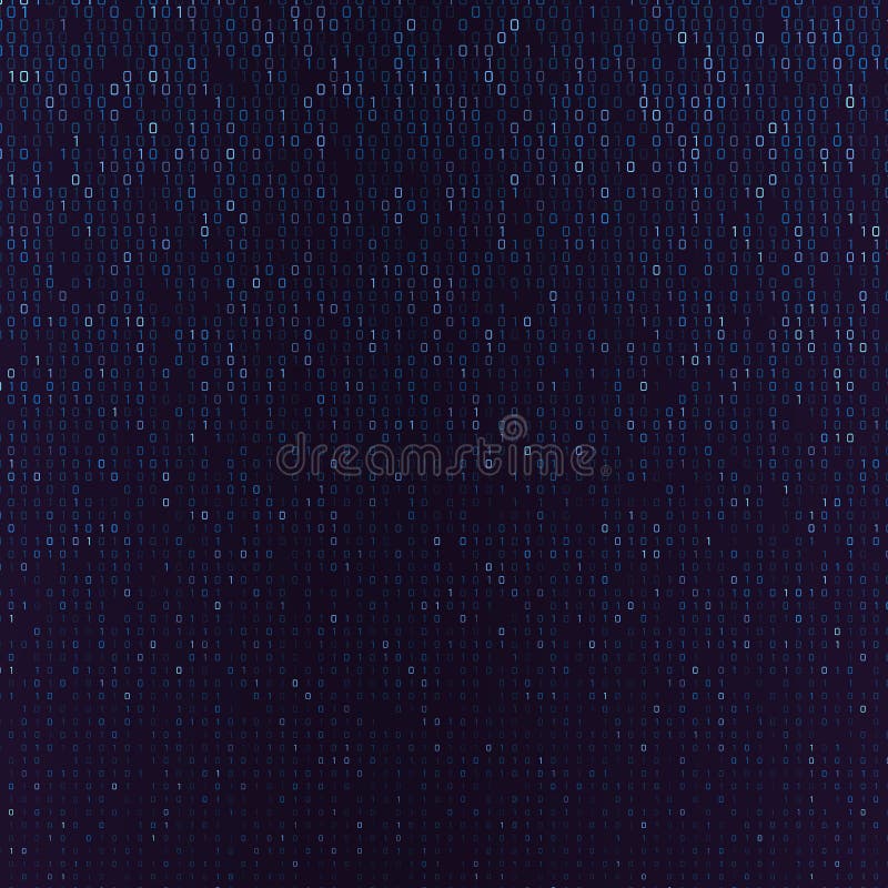 Vector Abstract Background with Numbers One and Zero on a Dark ...