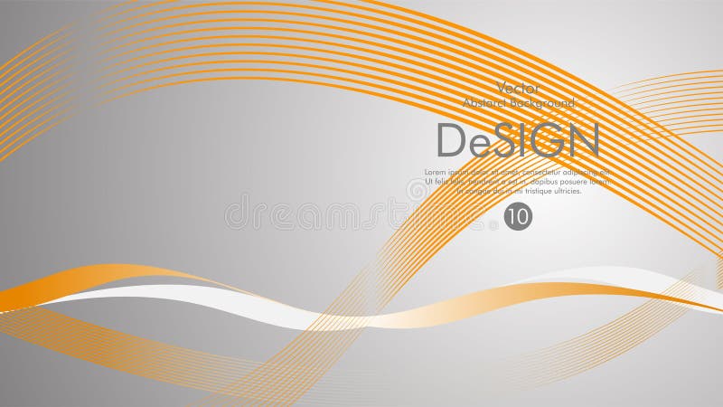 Vector Abstract Background with Orange Wavy Lines. with a Gray ...