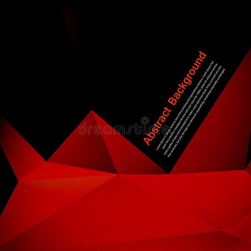 Vector Abstract Background. Polygon Red and Black Stock Illustration ...
