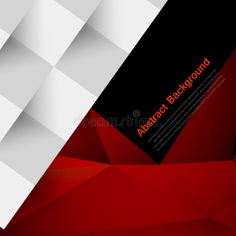 Vector Abstract Background. Polygon Red and Black Stock Illustration ...