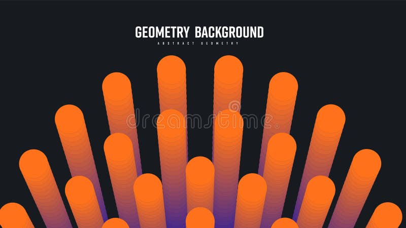 Vector Abstract Background with Round Orange Gradient Sound Waves ...
