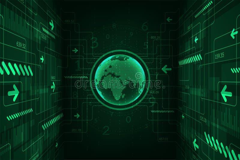 The Digital World Source of Information. Stock Vector - Illustration of ...