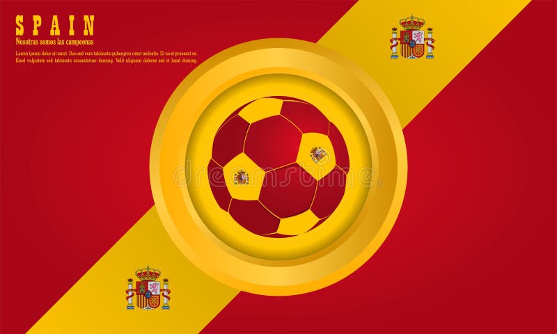 Vector Abstract Background Spain Flag, Vector Illustration and Text ...