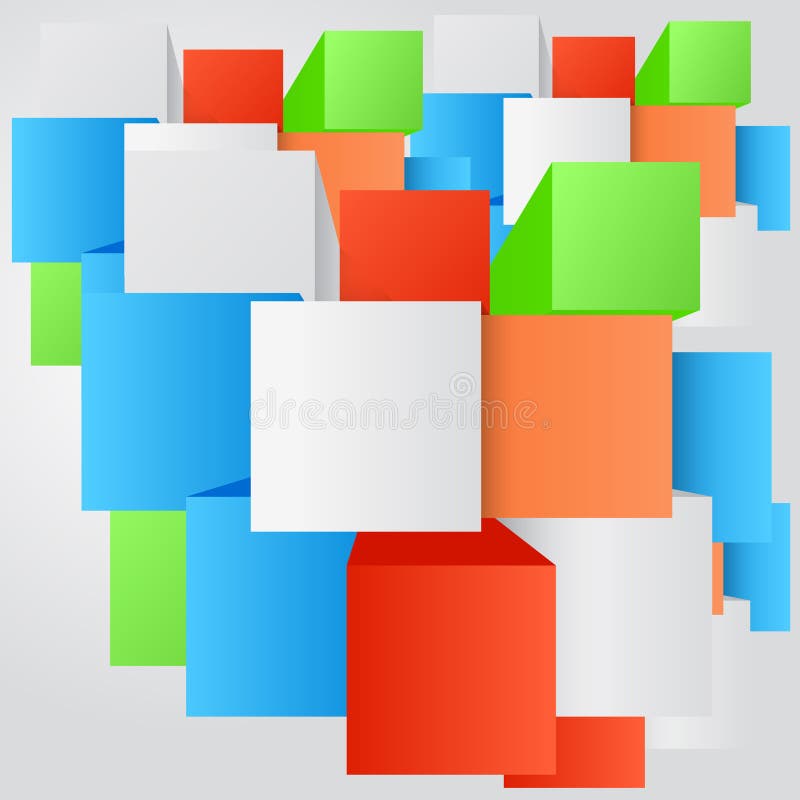 Vector Abstract Background. Square and 3d Object Stock Vector ...
